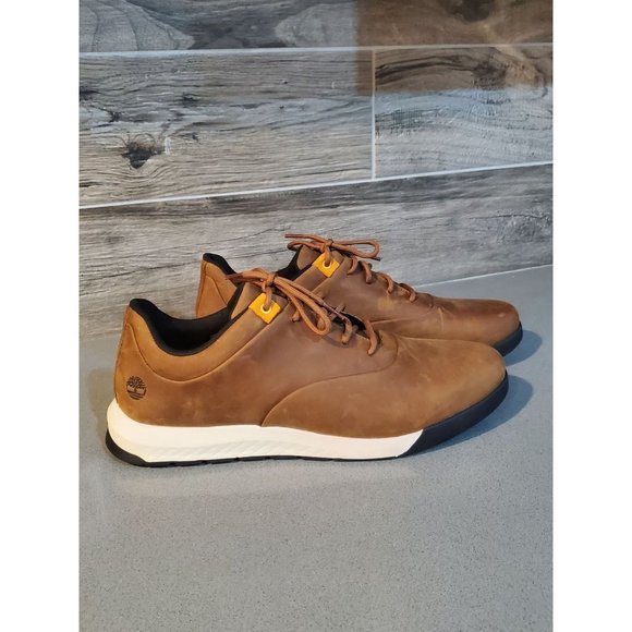 Timberland | Shoes | Timberland Tan Leather Tennis Shoes | Poshmark